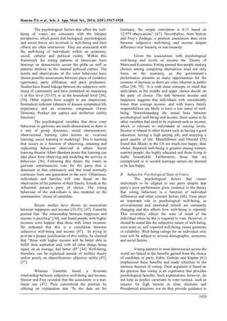 The socio psychological conditions of voting behaviour in Jamaica | PDF