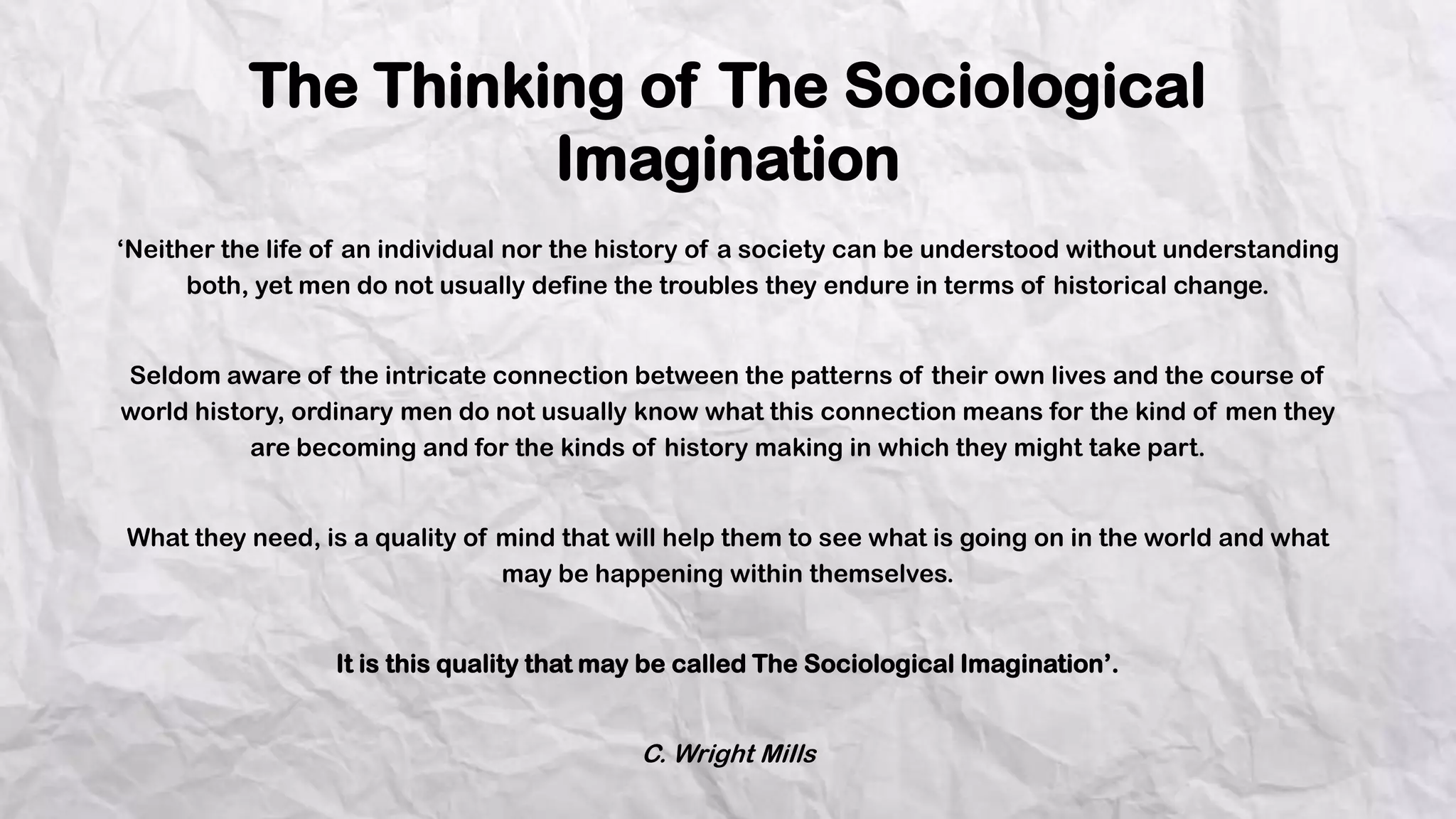 The sociological imagination | PPTX