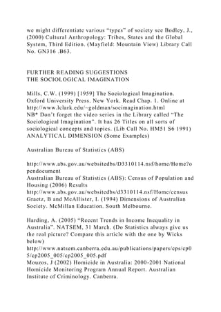 THE SOCIOLOGICAL IMAGINATIONSociology is often defined as the sc.docx