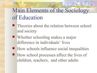 The sociology of education | PPT