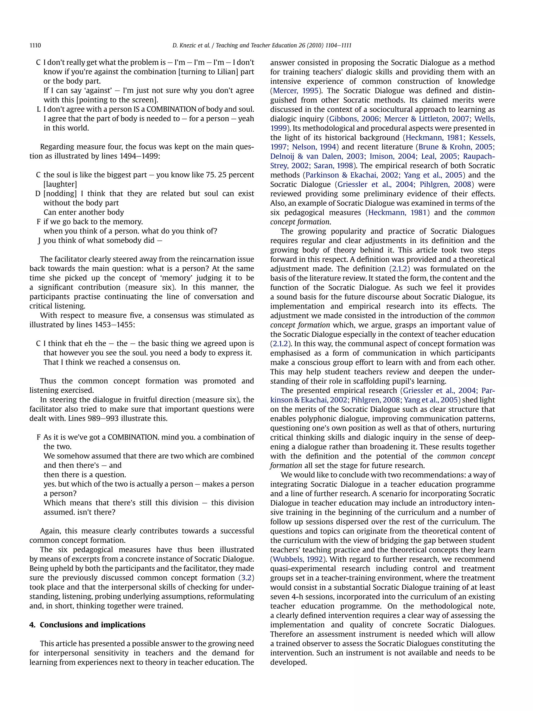 The socratic dialogue and teacher education | PDF