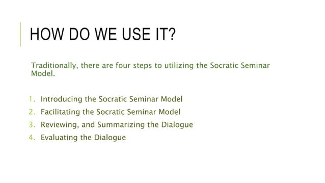 The socratic seminar instruction model | PPT