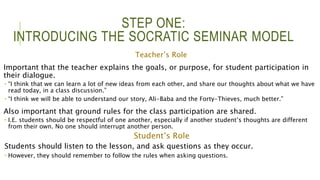 The socratic seminar instruction model | PPTX