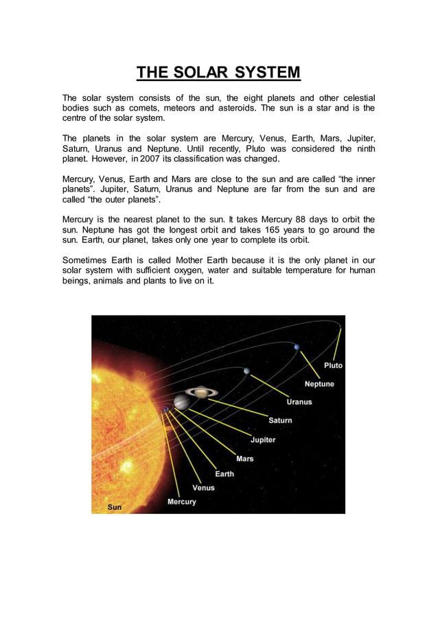 The solar system. reading | PDF | Free Download