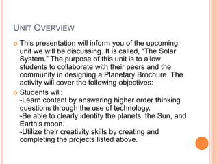 Solar System Brochure Student Projects