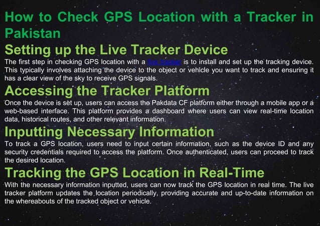 How to Check GPS Location with a Live Tracker in Pakistan | PPT