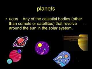 The solar system vocabulary berg | PPT