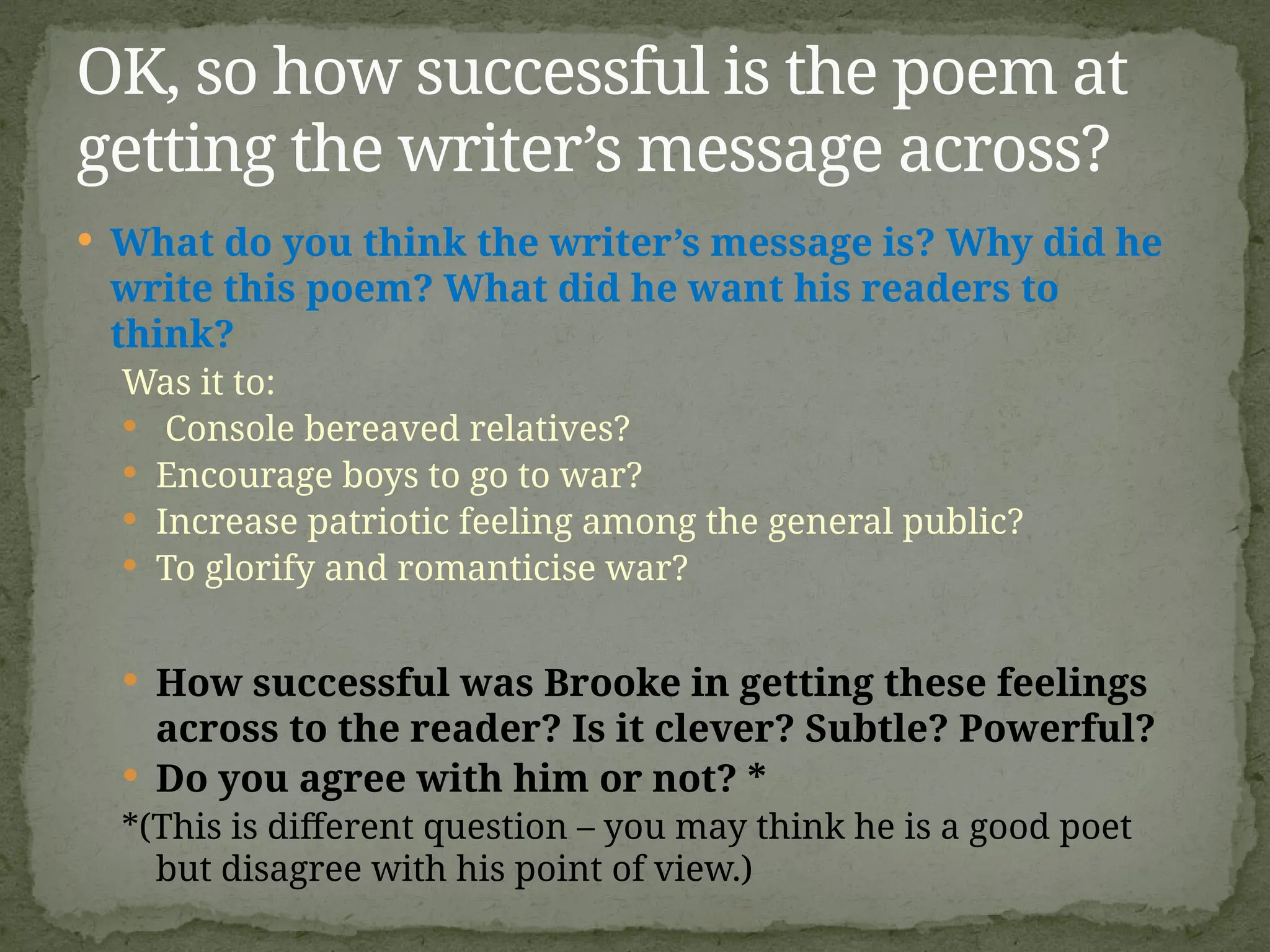 The Soldier - Introduction to the poem and analysis | PPTX