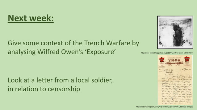 Doncaster 1914-18: War Poetry Lesson 1 | PPTX