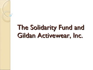 The solidarity fund | PDF