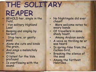 The solitary reaper | PPT