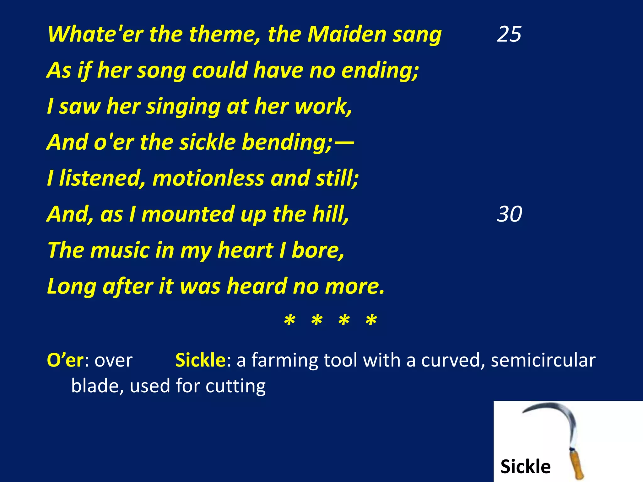 William Wordsworth, "The Solitary Reaper" | PPTX