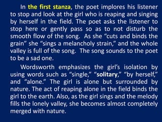 William Wordsworth, "The Solitary Reaper" | PPTX