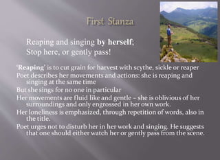 The solitary reaper | PPTX