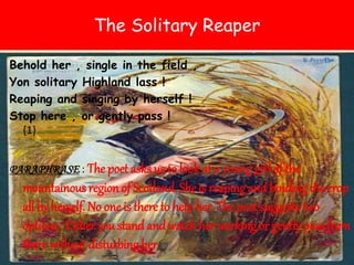 The solitary reaper | PPT