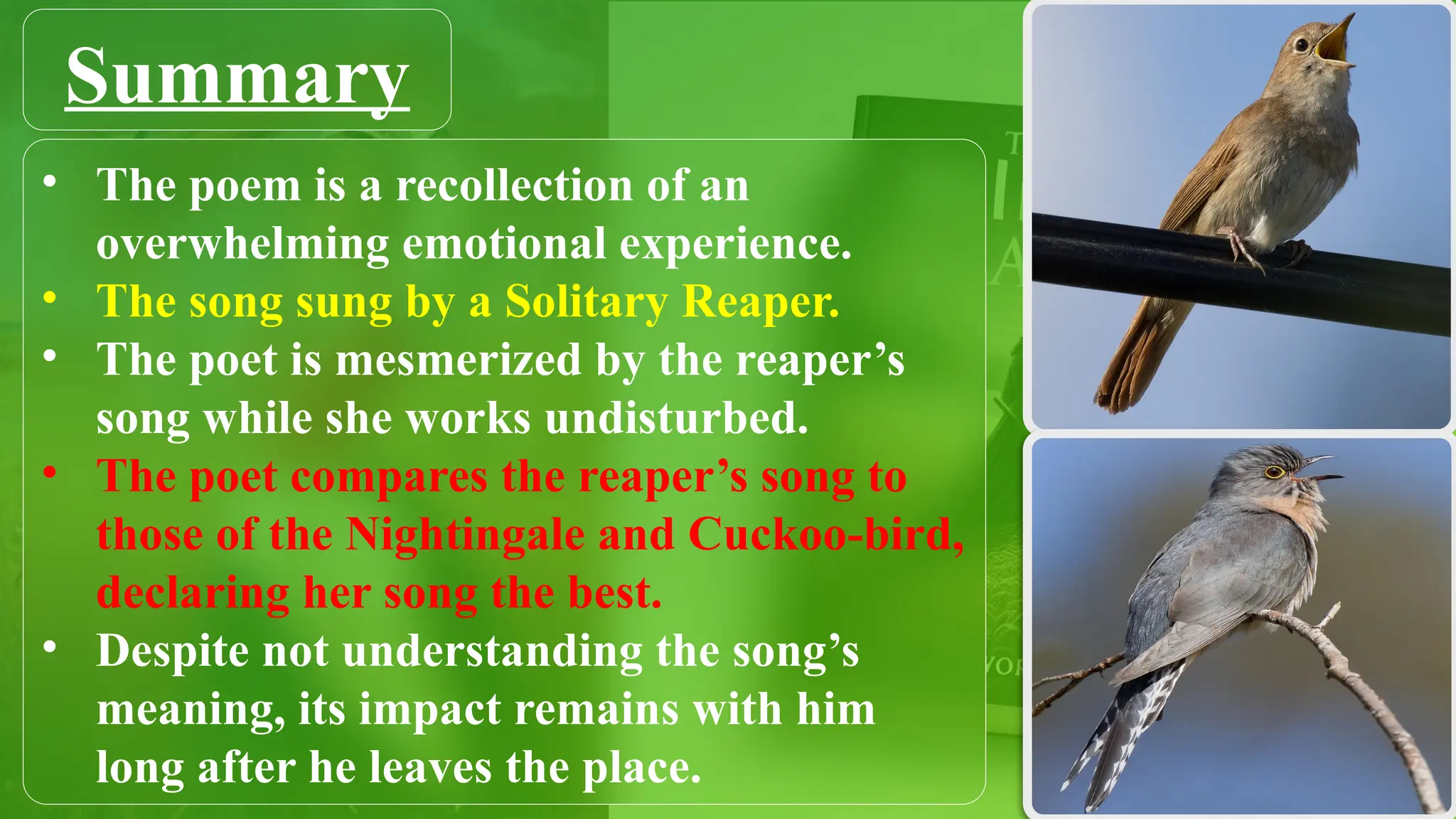 The Solitary Reaper by William Wordsworth | PPTX