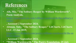 The Solitary Reaper by William Wordsworth | PPTX | Birdwatching ...