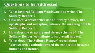 The Solitary Reaper by William Wordsworth | PPTX | Birdwatching ...