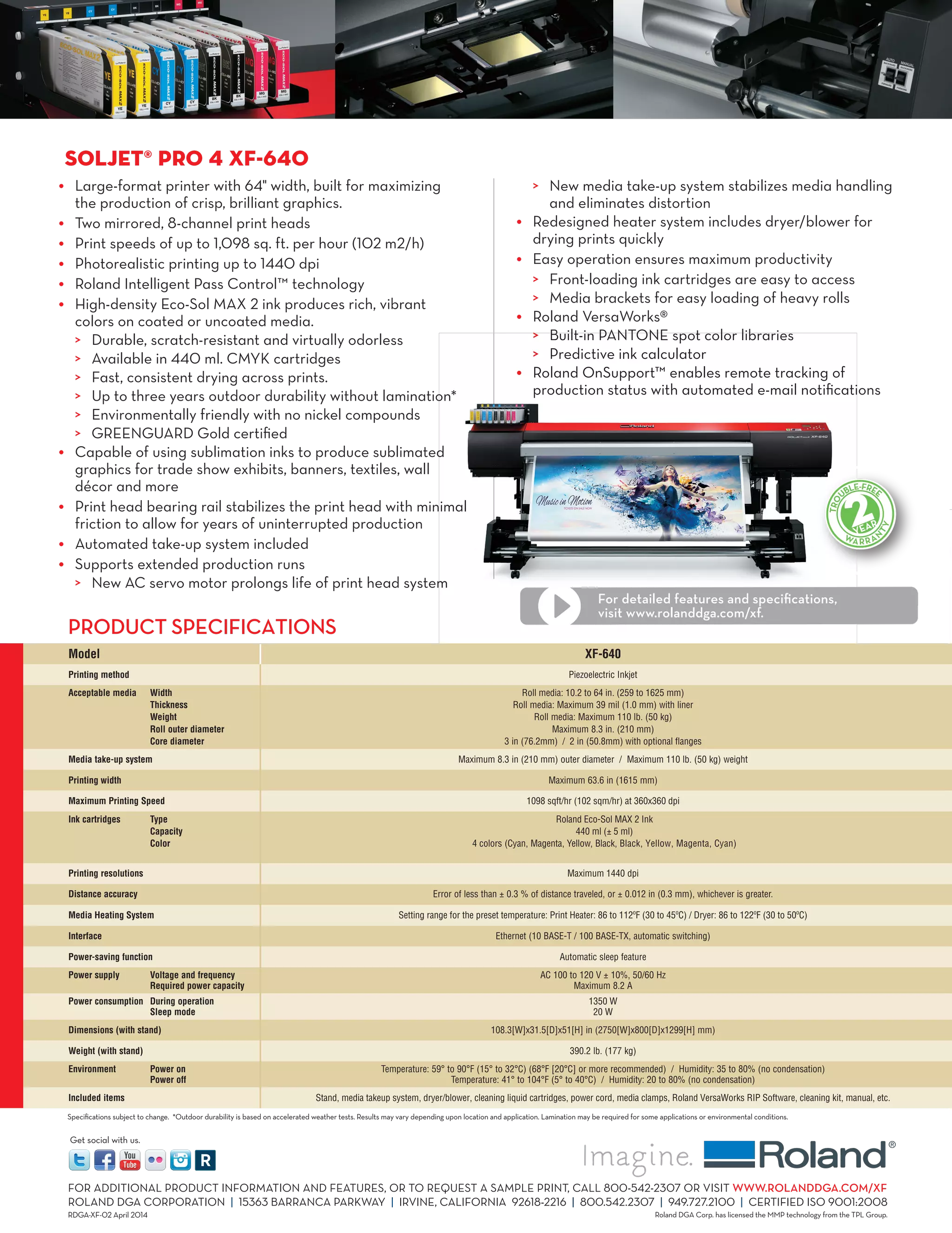 SOLJET Eco Solvent XF-640 Roland Printer Cutter | PDF