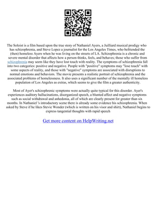 The Soloist Essay | PDF