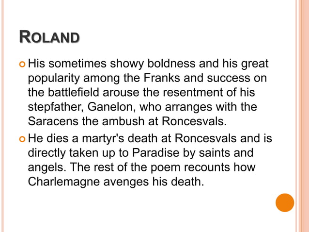 The Song of Roland | PPTX | Christianity | Religion & Spirituality