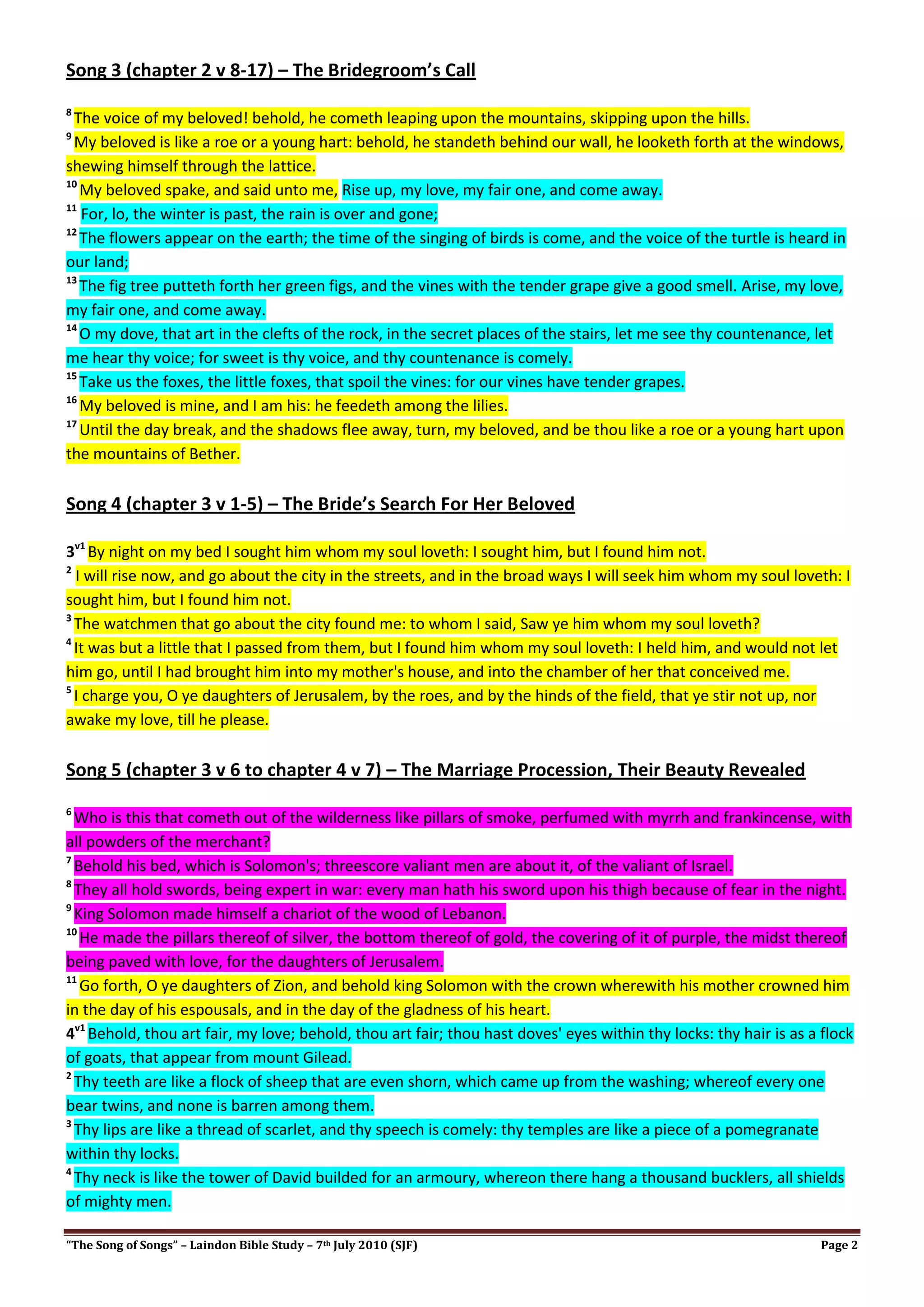 The song of songs script | PDF