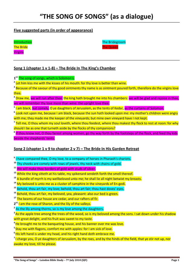 The song of songs script | PDF