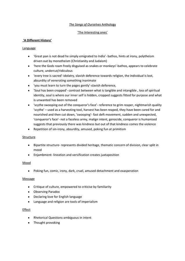 The Songs of Ourselves Anthology by Thomas Vanderstichele | PDF