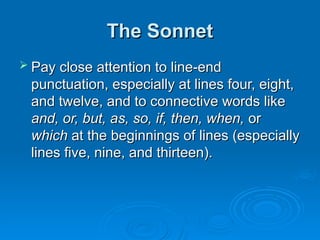 The Sonnet - this is an introduction to an English Sonnet. | PPT