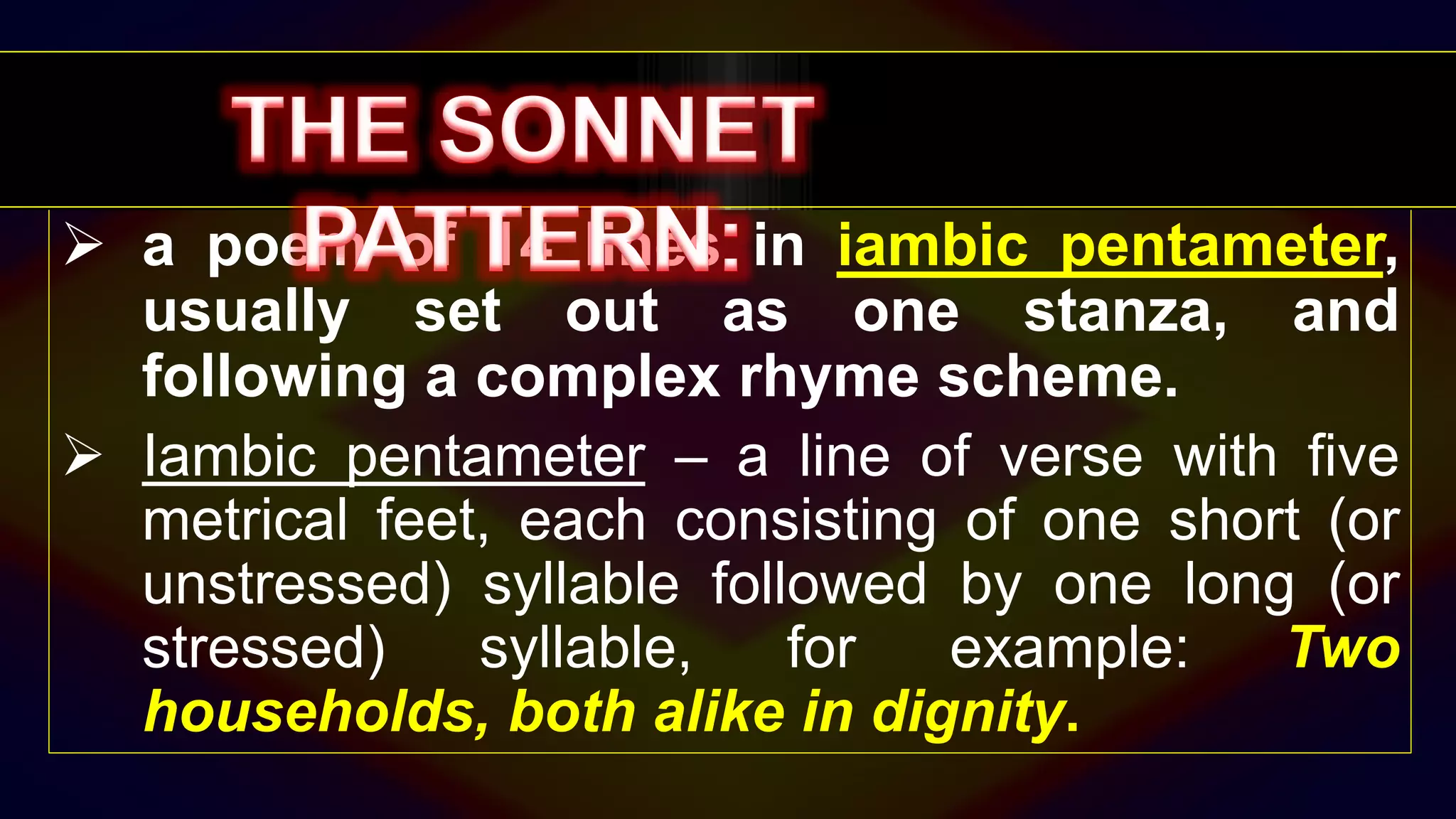 The Sonnet (Poetry) | PPTX