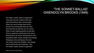 The Sonnet (Poetry) | PPTX