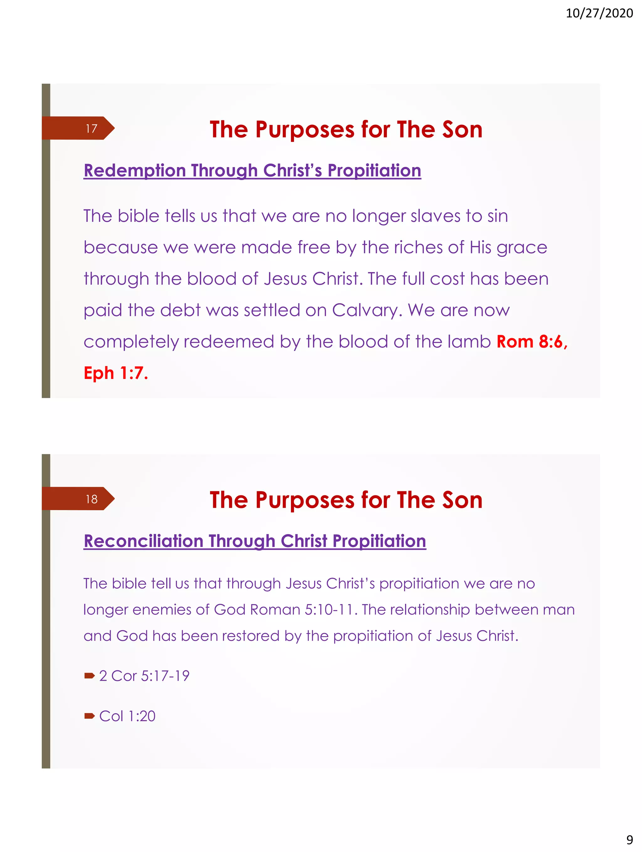 The Son of God - Part 6 Propitiation | PDF