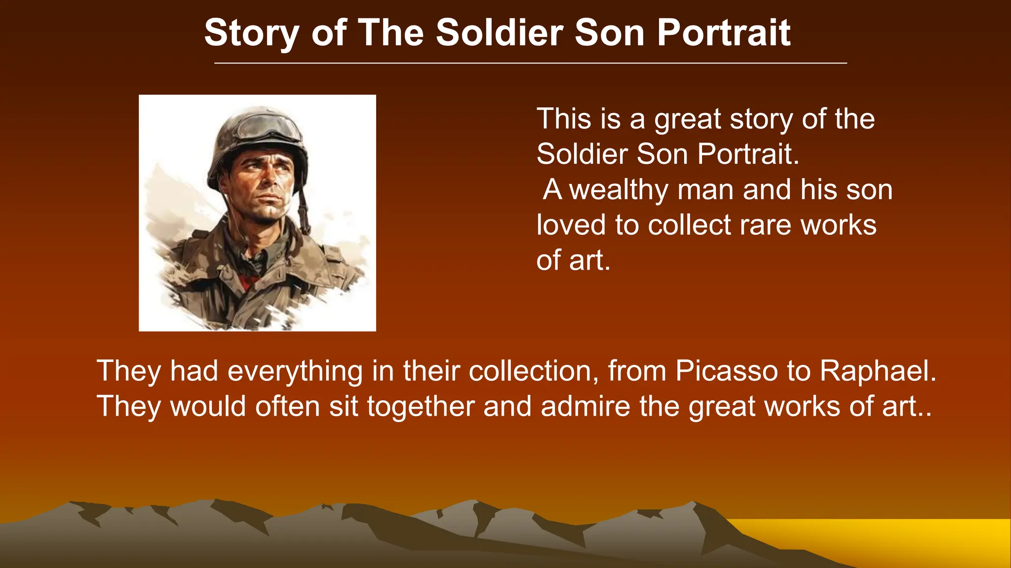 Story of The Soldier Son Portrait who died to save others | PPT
