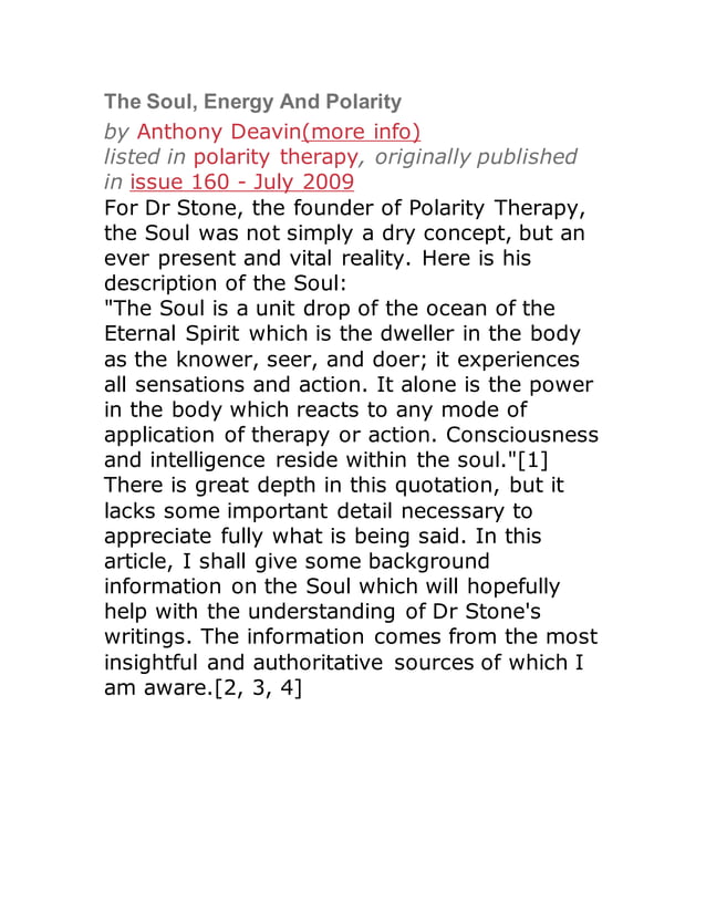 The soul, energy and polarity .. | PDF