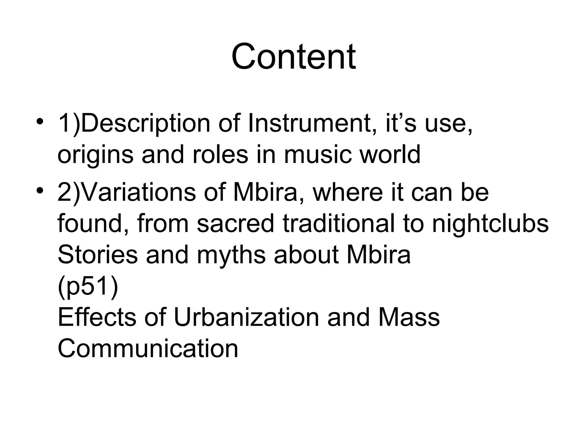 The soul of mbira | PPT
