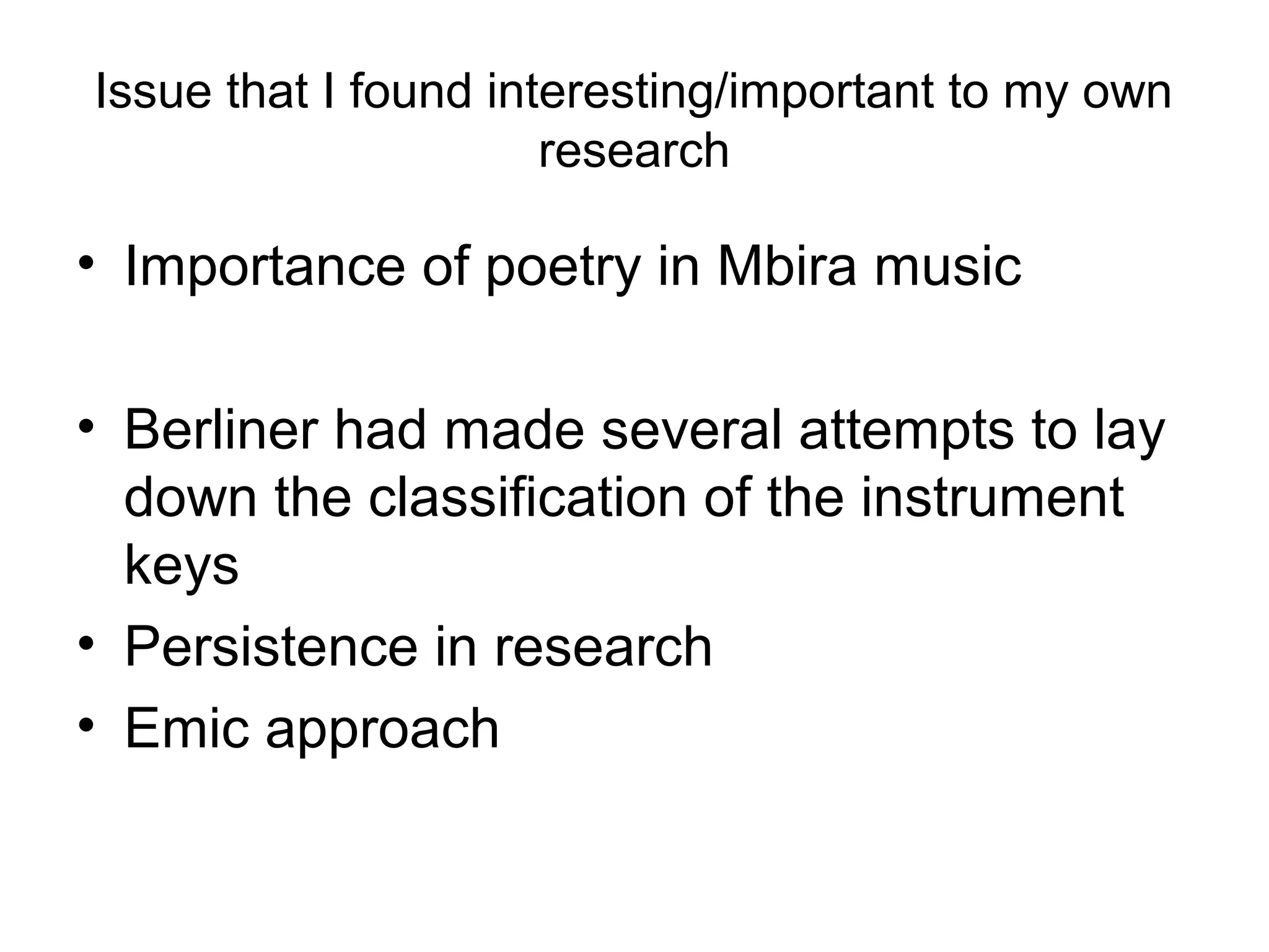 The soul of mbira | PPT