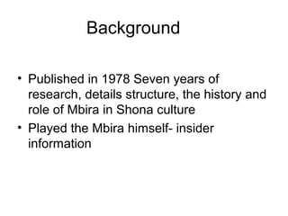 The soul of mbira | PPT