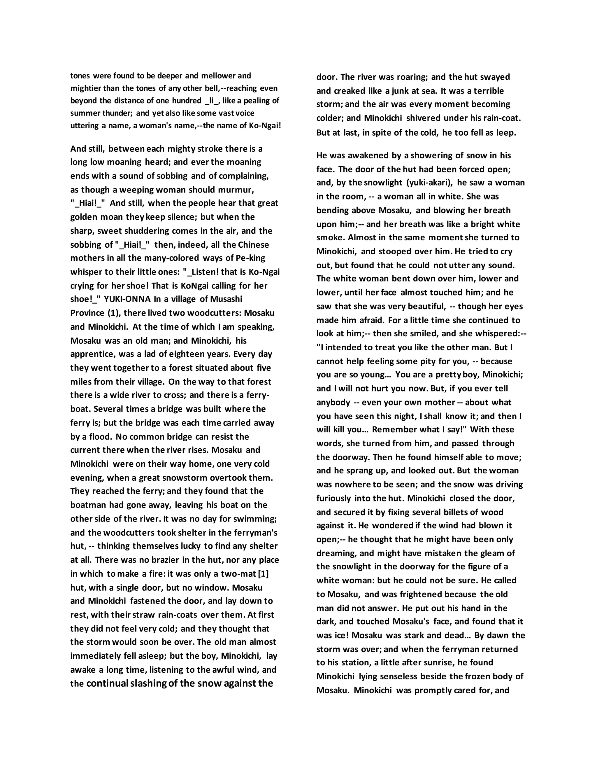 The soul of the great bell by lafcadio hearn the water | DOCX