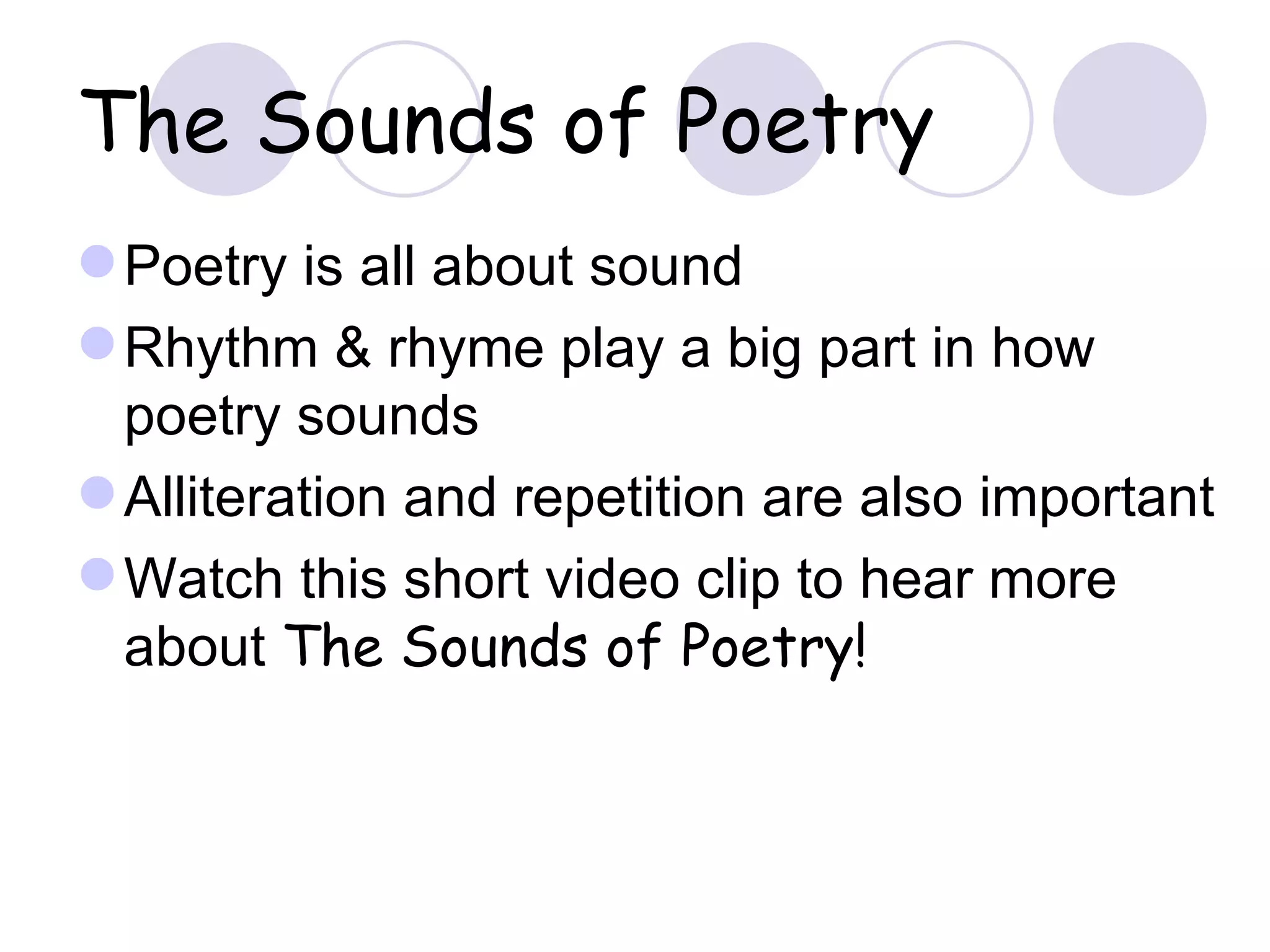 The Sounds Of Poetry | PPT
