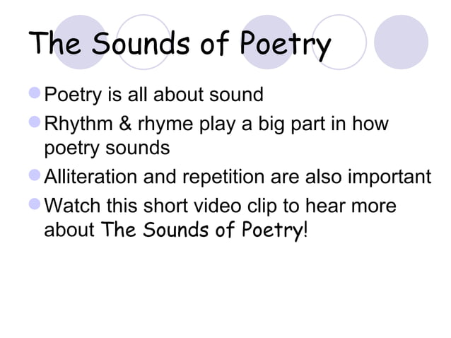 The Sounds Of Poetry | PPT