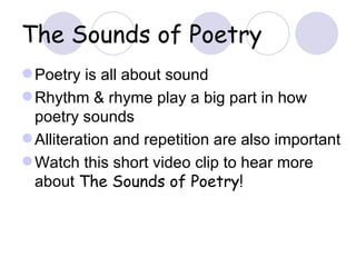 The Sounds Of Poetry | PPT