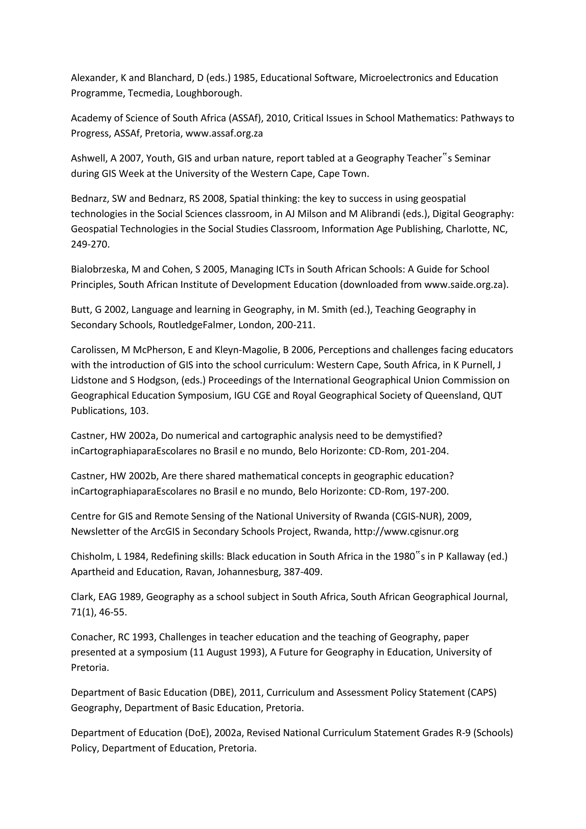 The south african school geography classroom | DOCX