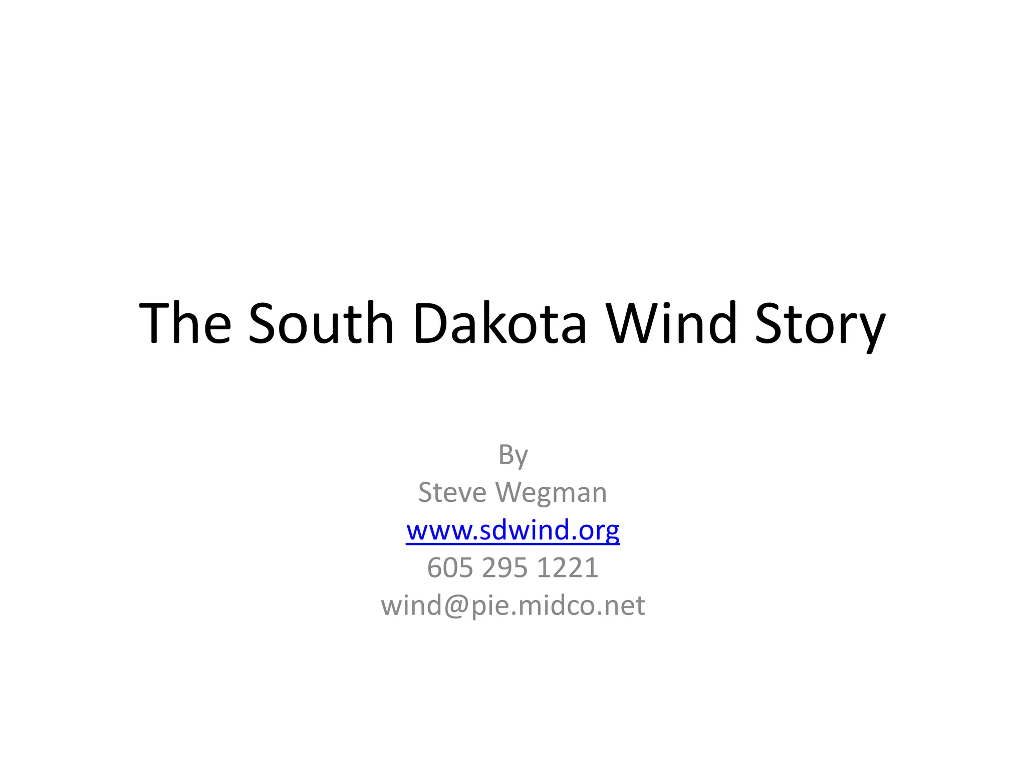 The South Dakota Wind Story | PDF