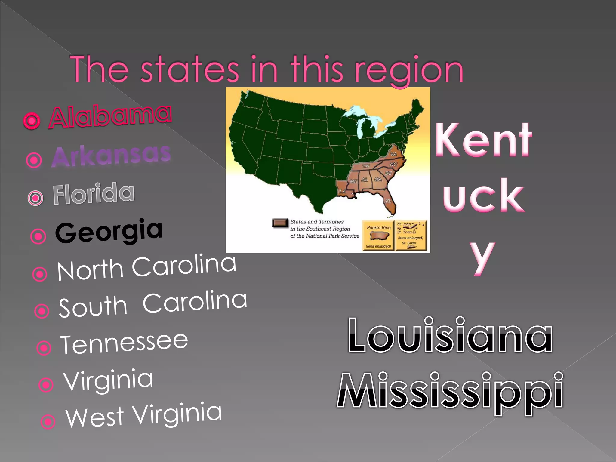 The southeast regions of the united states | PPT
