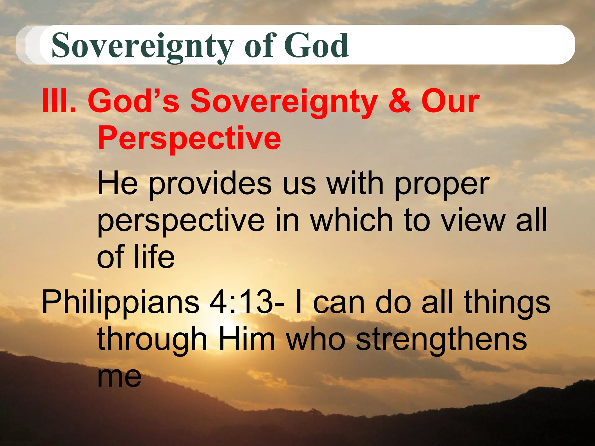 The sovereignty of God | PPT