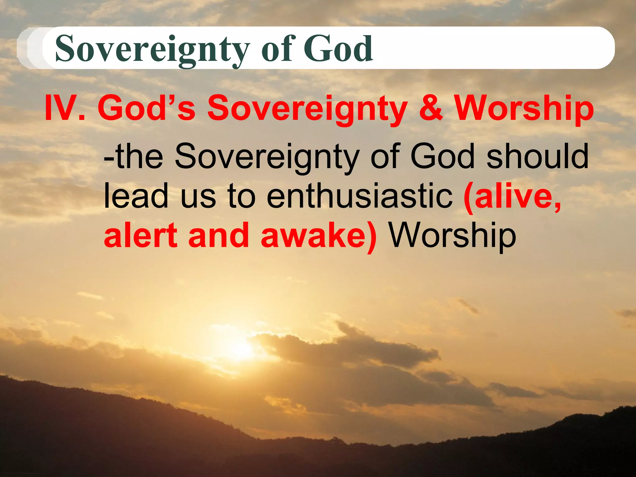 The sovereignty of God | PPT