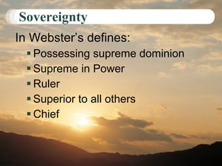 The sovereignty of God | PPT