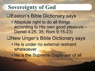 The sovereignty of God | PPT