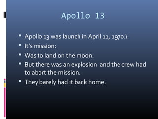 The space missions | PPT