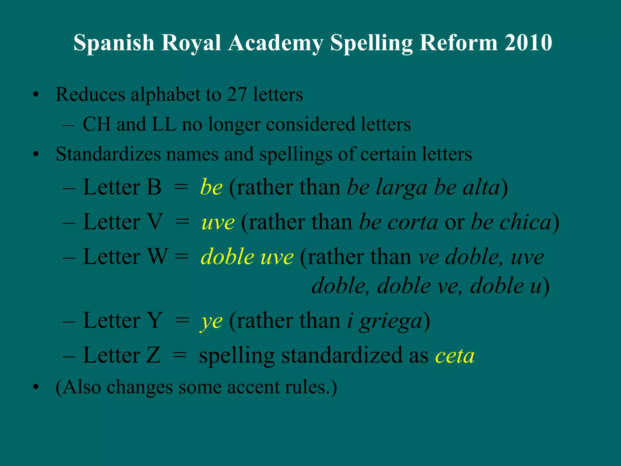 The Spanish alphabet | PPTX